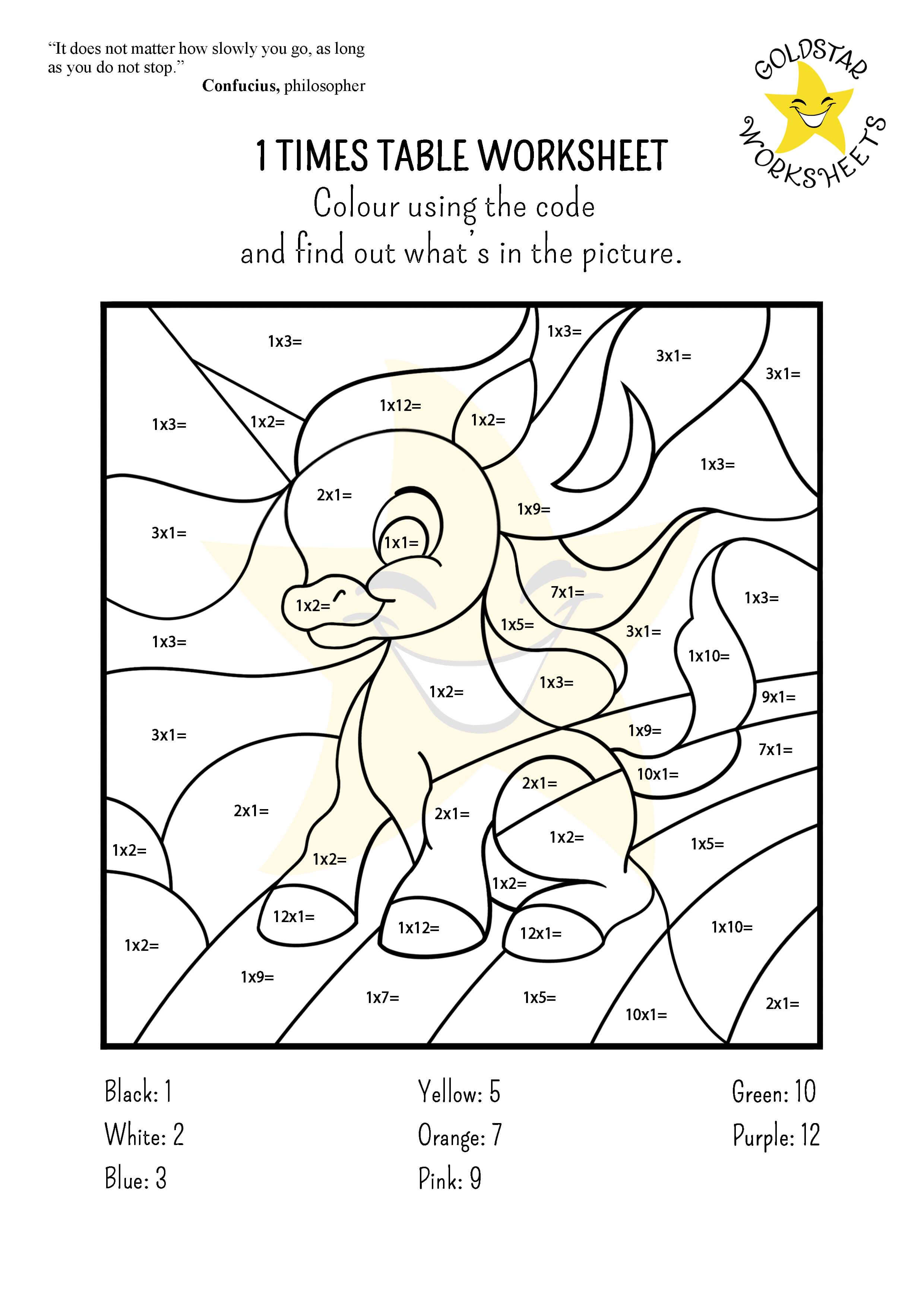 Color by Multiplication Fun! Free Printable Worksheets for Kids (PDF)