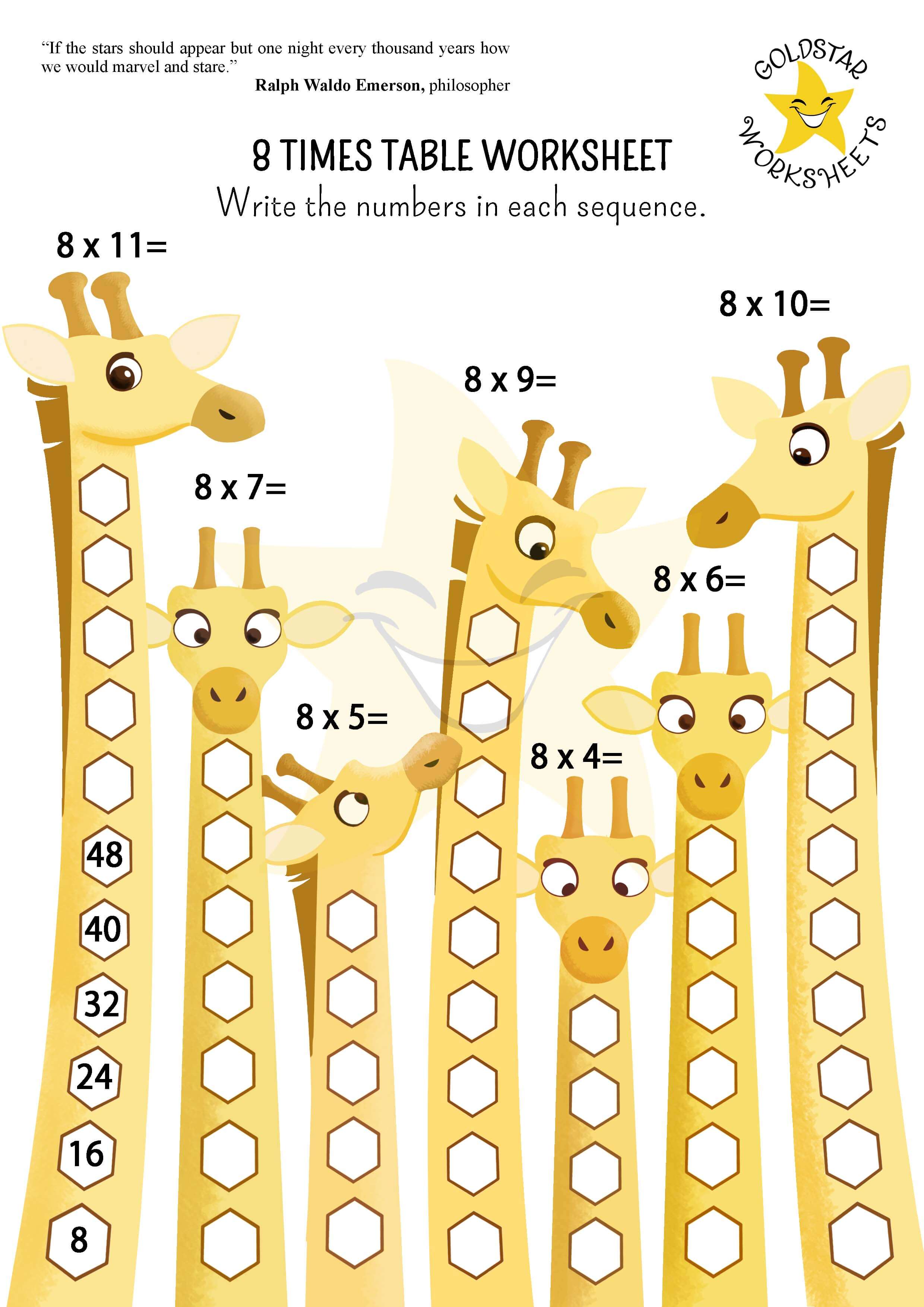 Master the 8 Times Table with These Free Printable PDF Worksheets!