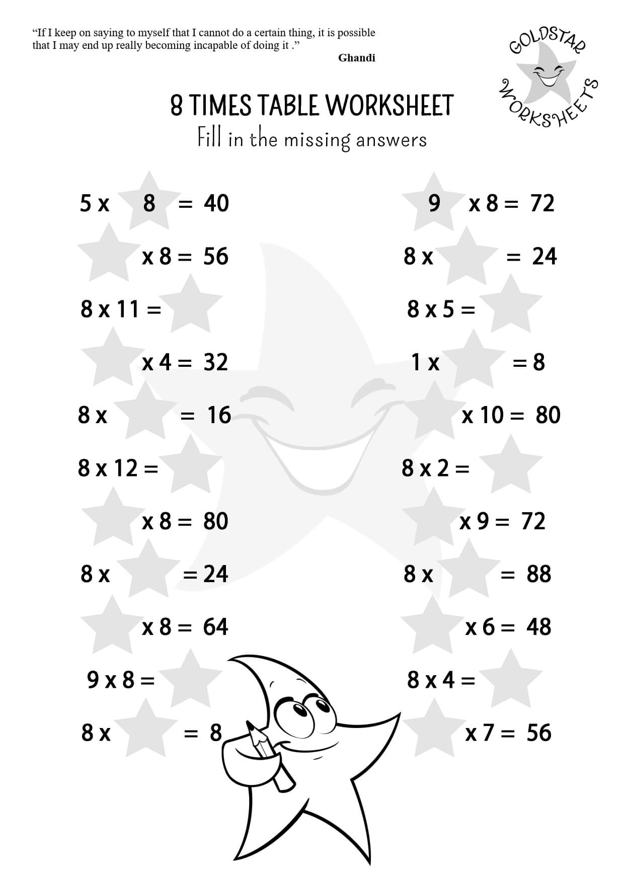 Master the 8 Times Table with These Free Printable PDF Worksheets!