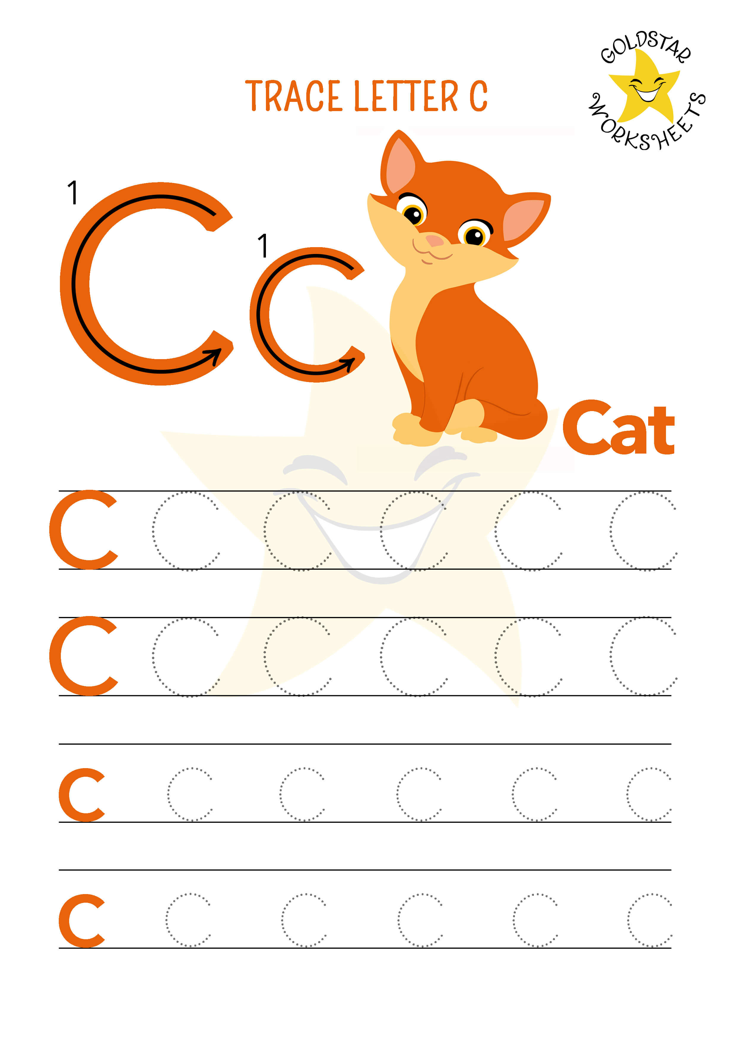 Trace Letter C Worksheets Trace The Letter C Worksheets Graphic By