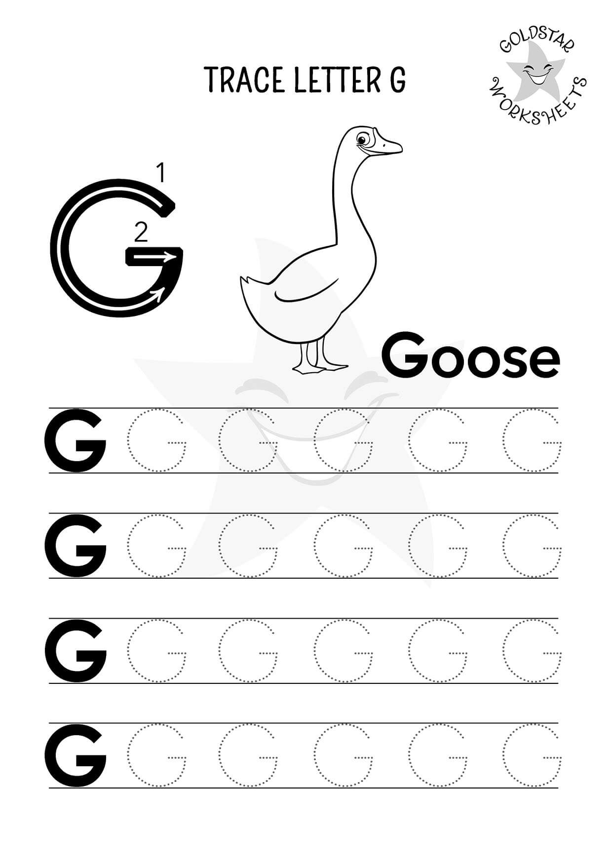 Free Printable Letter G Tracing Worksheets: Goat, Giraffe & Goose Fun!