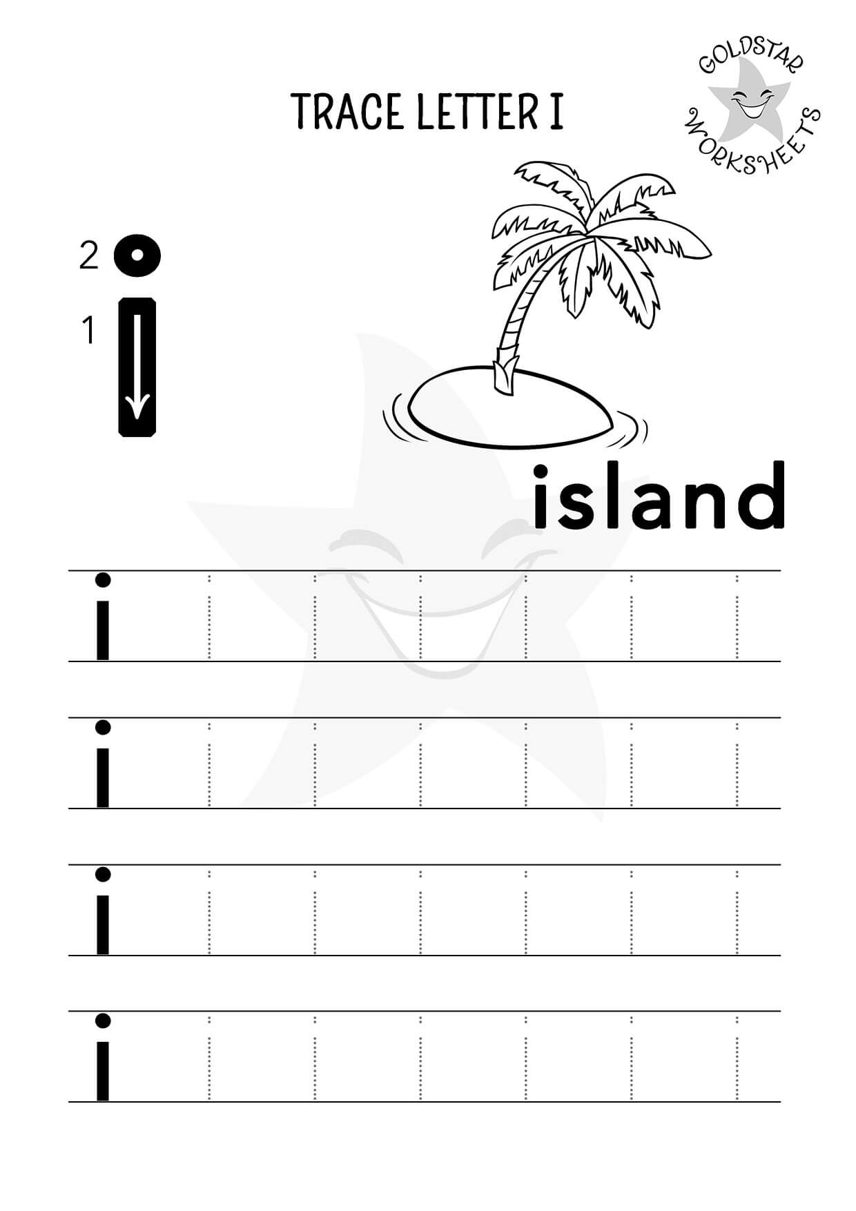 Free Letter I Tracing Worksheets – Ice Cream, Iguana, Island Designs!
