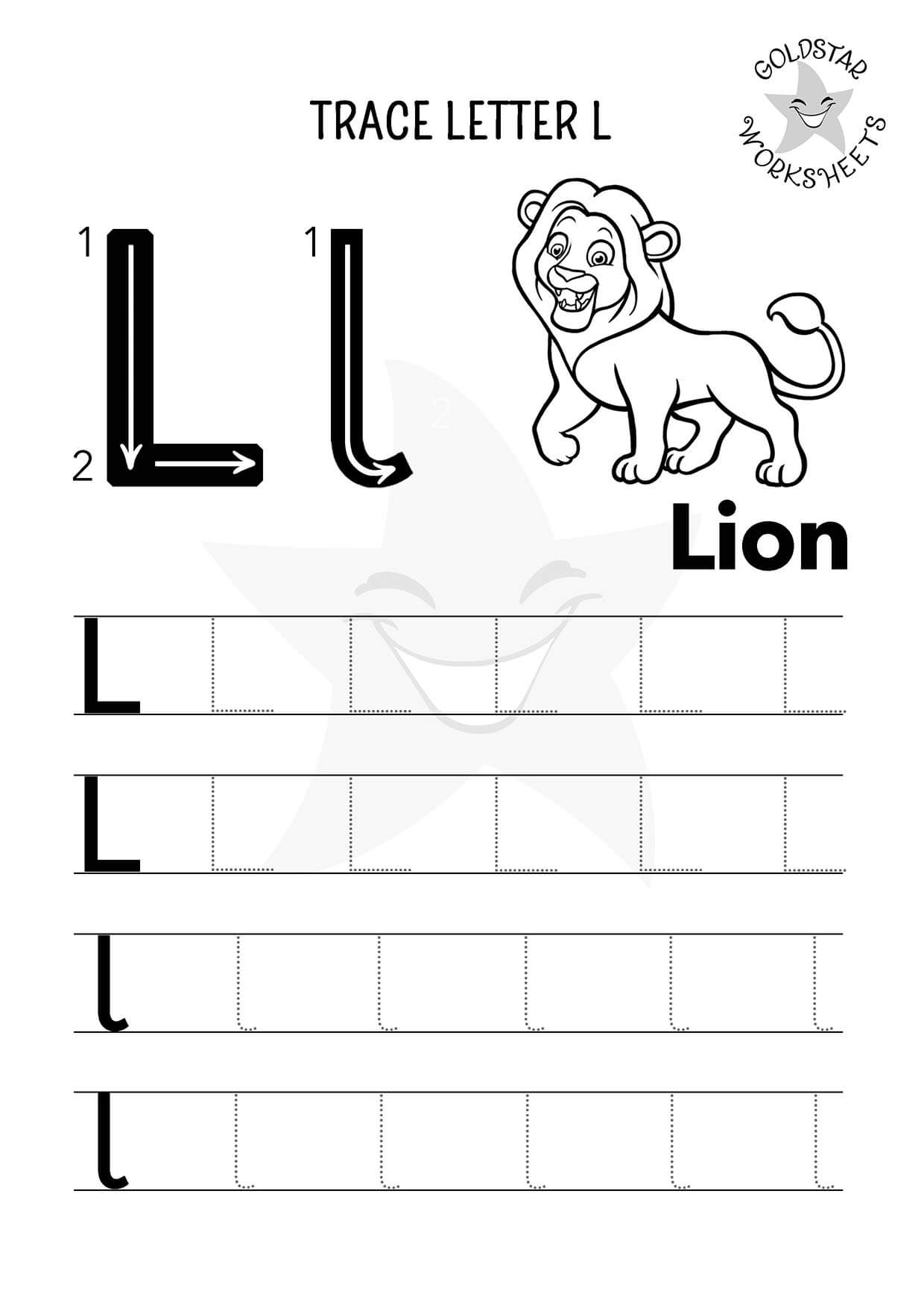 Free Letter L Tracing Worksheets – Ladybird, Lion & Leopard Designs!