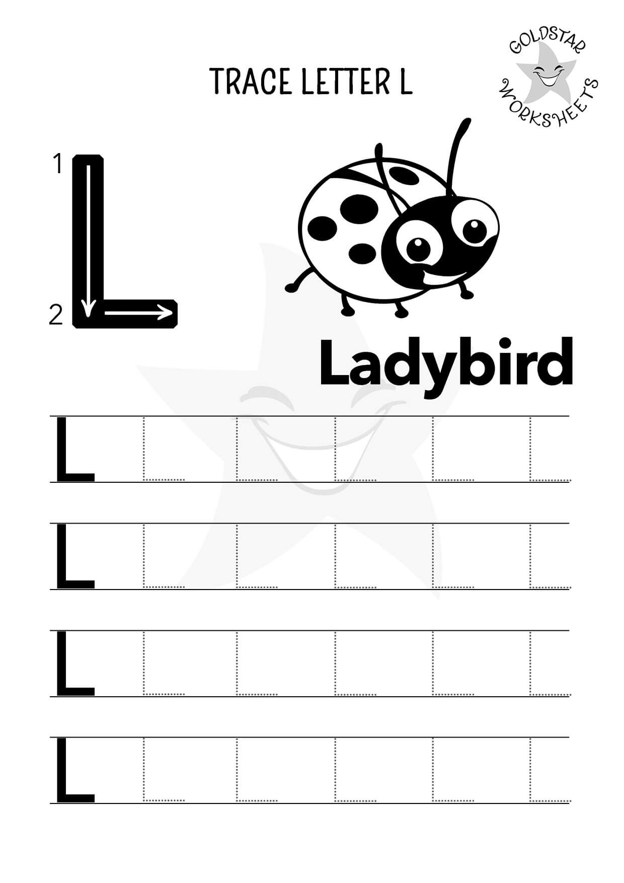 Free Letter L Tracing Worksheets – Ladybird, Lion & Leopard Designs!