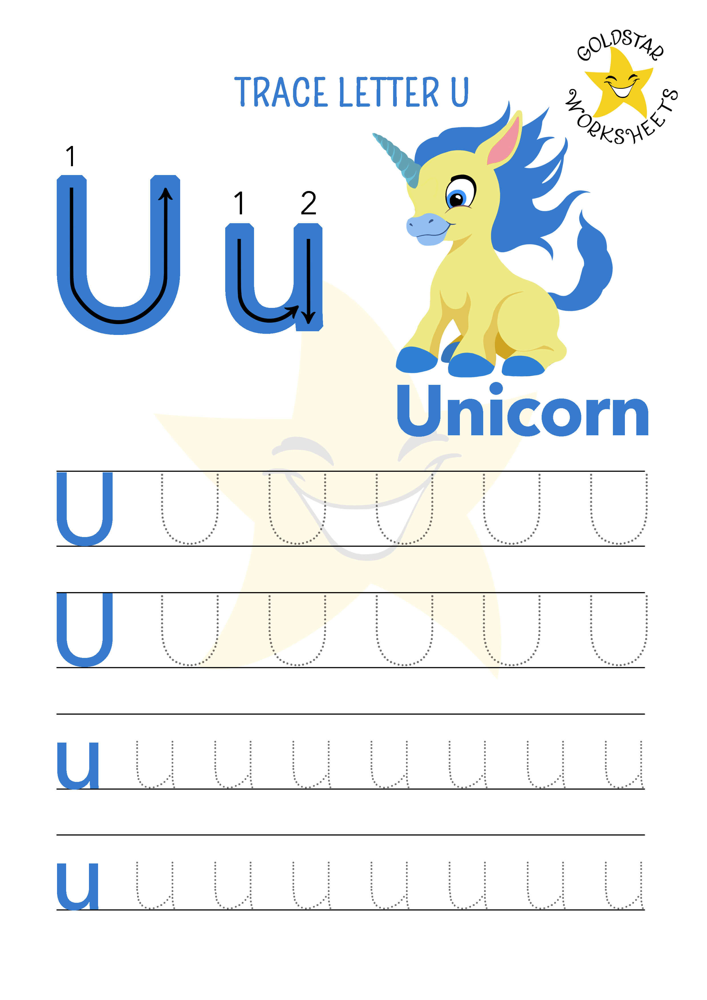 Unique Letter U Worksheet for Kindergarten Kids (free, Printable)