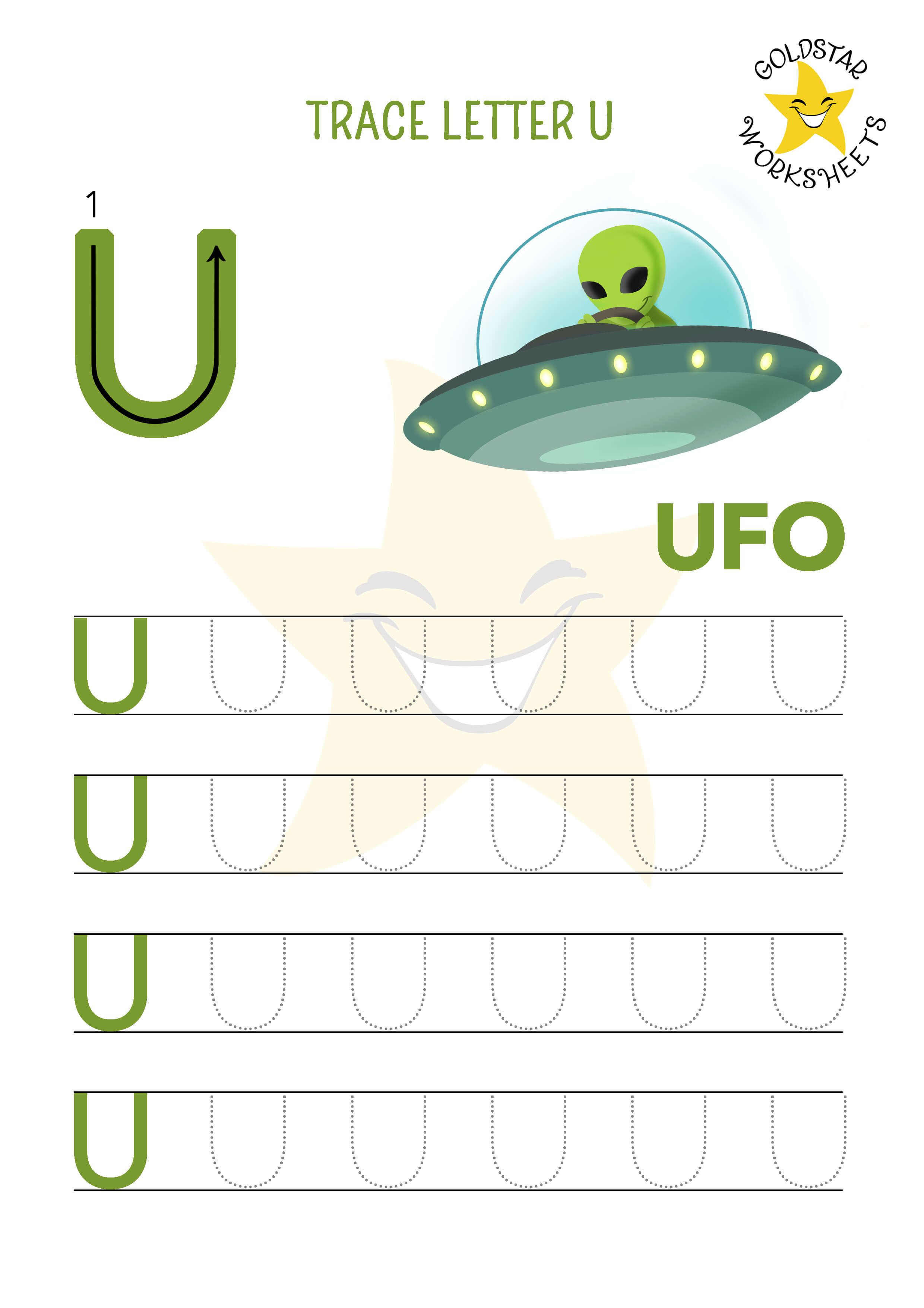 Free Letter U Tracing Worksheets – Preschool Fun with UFOs & Unicorns!