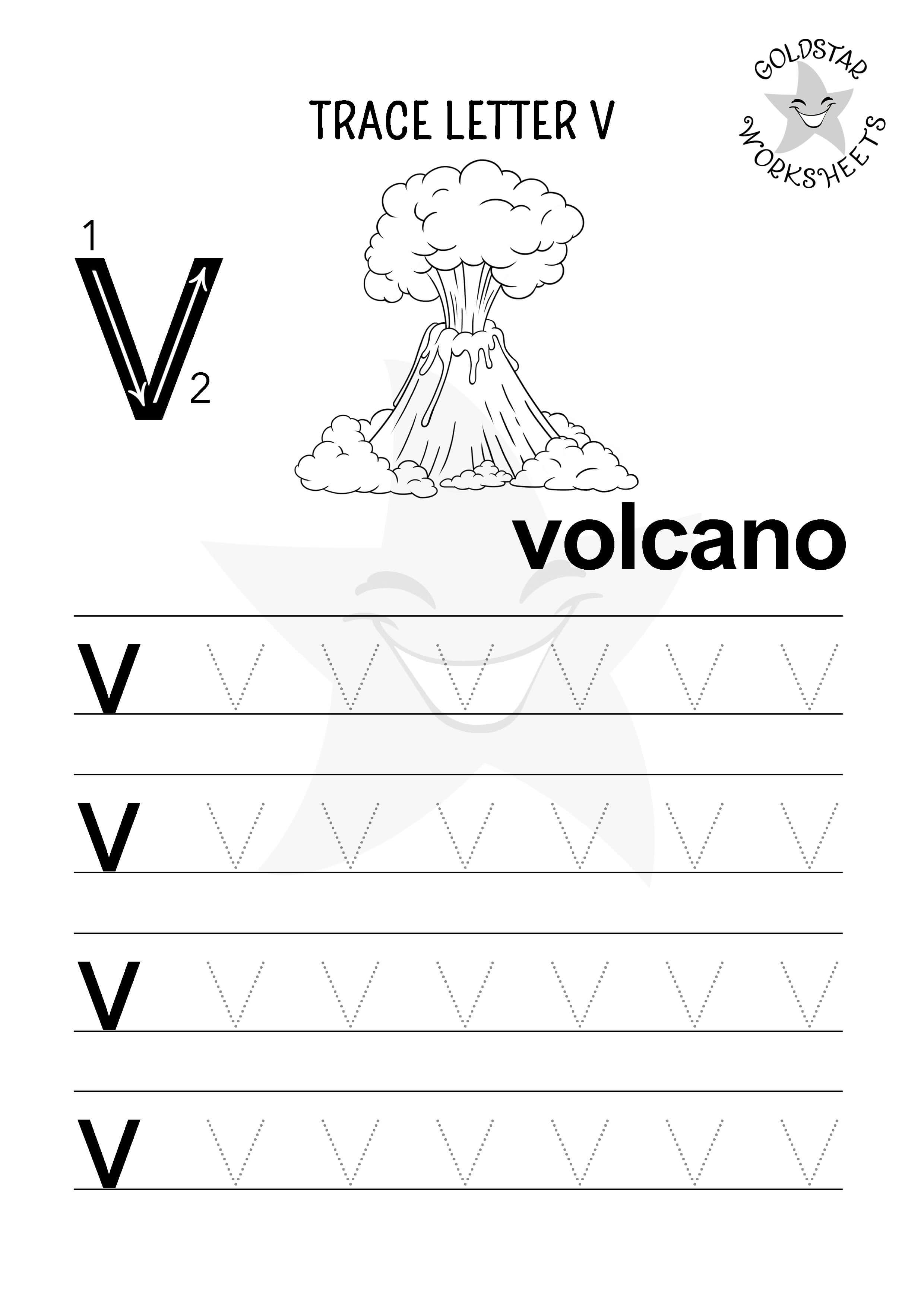 Tracing Letter V Letter "V": Count, Trace And Draw Lesson Plan For