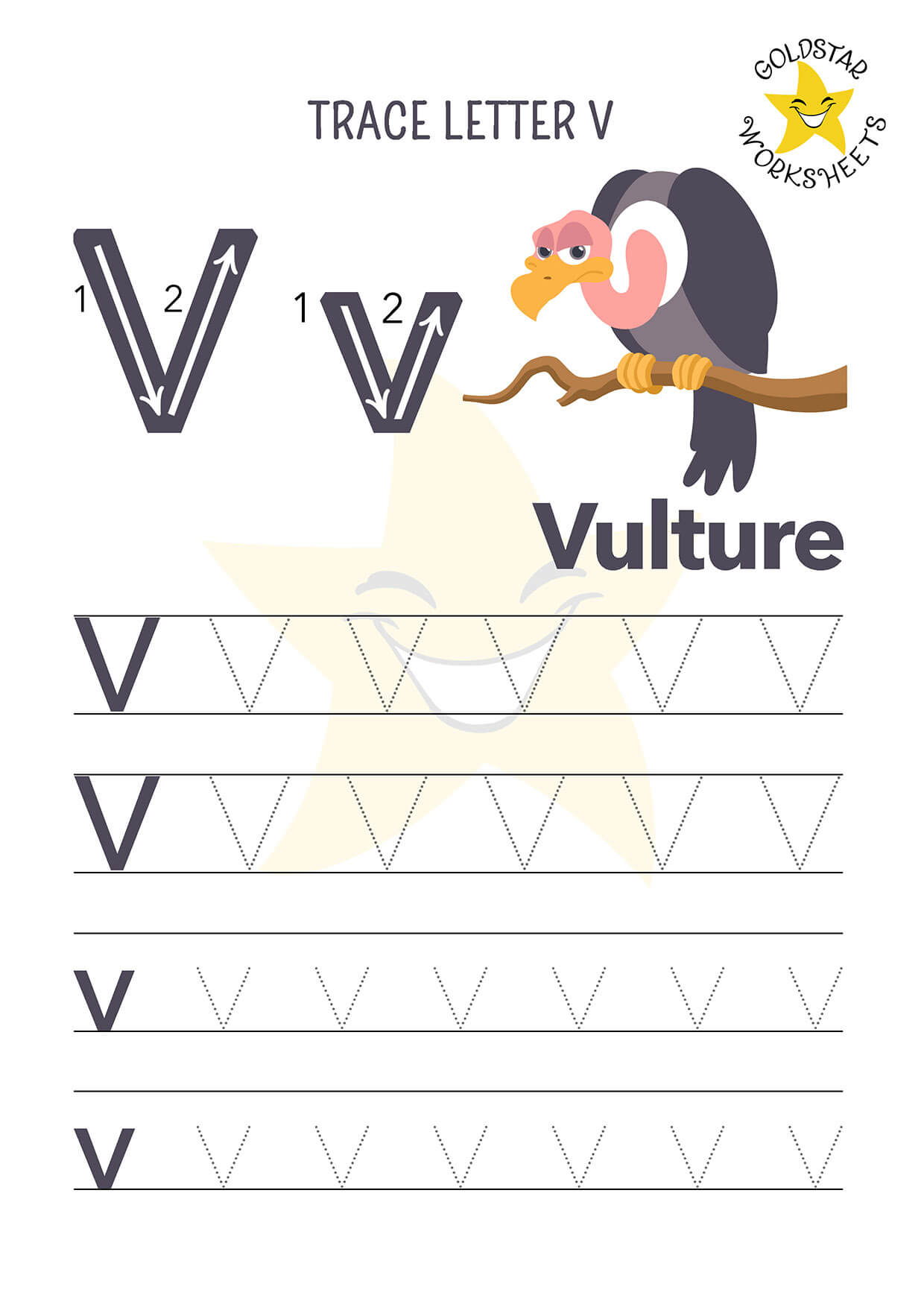 Free Letter V Tracing Worksheets – Vampire, Vulture & Volcano Fun!