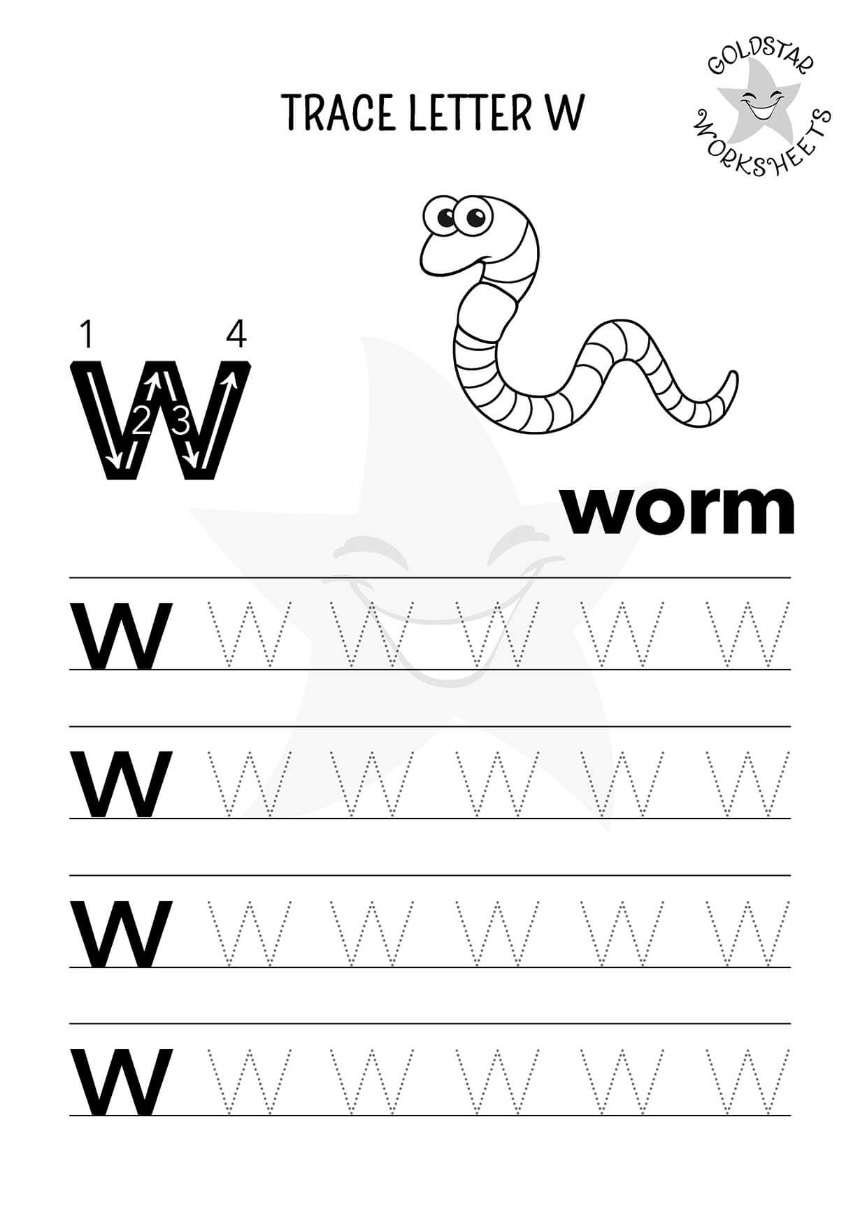 Wonderful & Free Letter W Tracing Worksheets – Whales, Wolves & Worms!