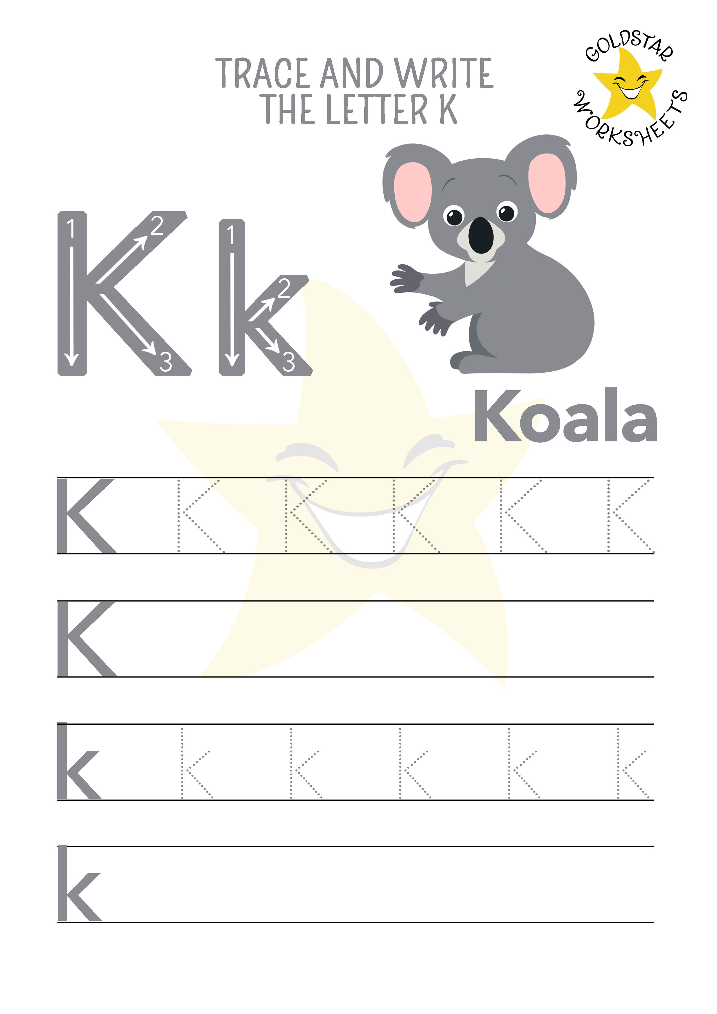 Free Letter K Tracing Worksheets – Kangaroo, Koala & More!