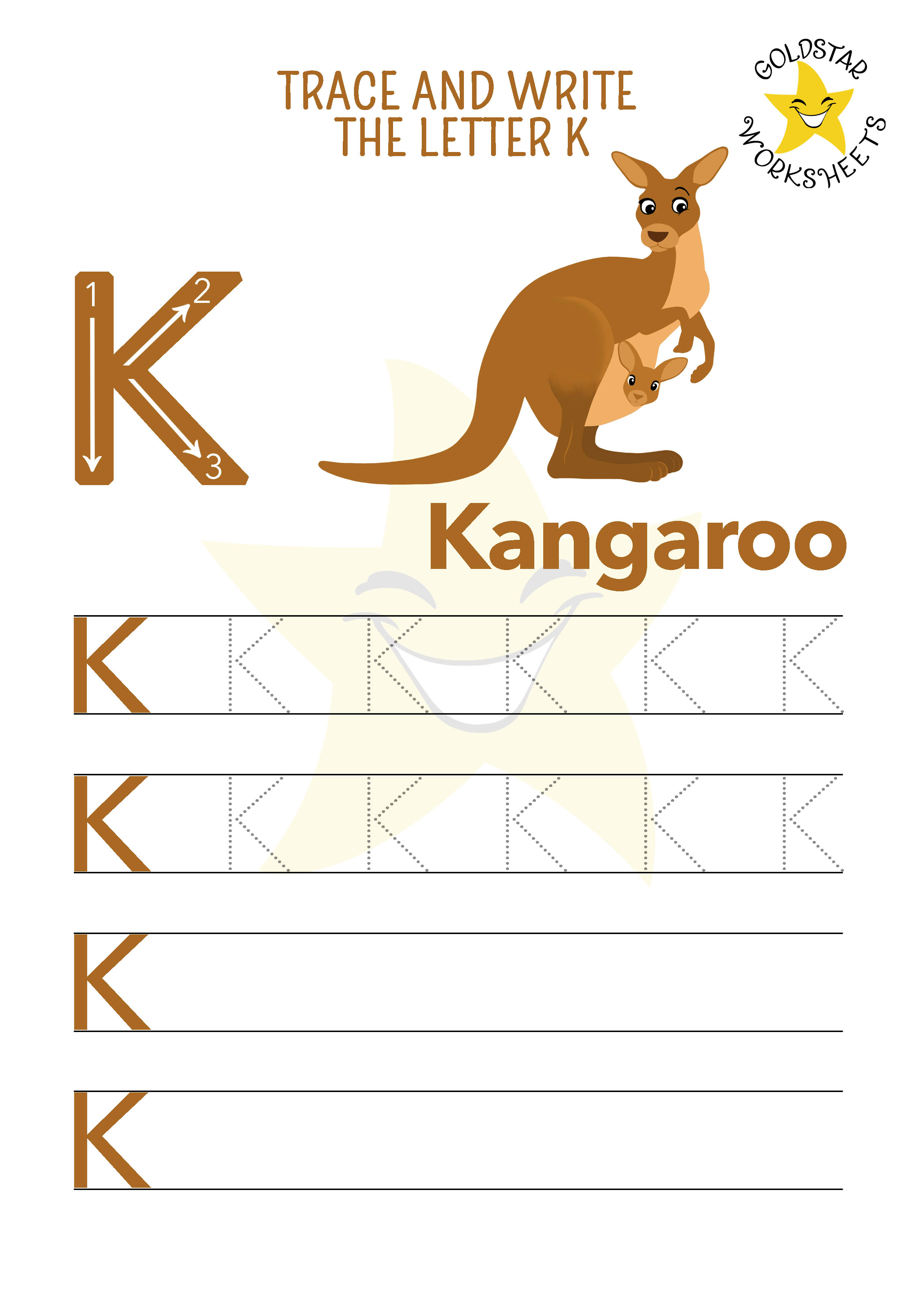 Free Letter K Tracing Worksheets – Kangaroo, Koala & More!