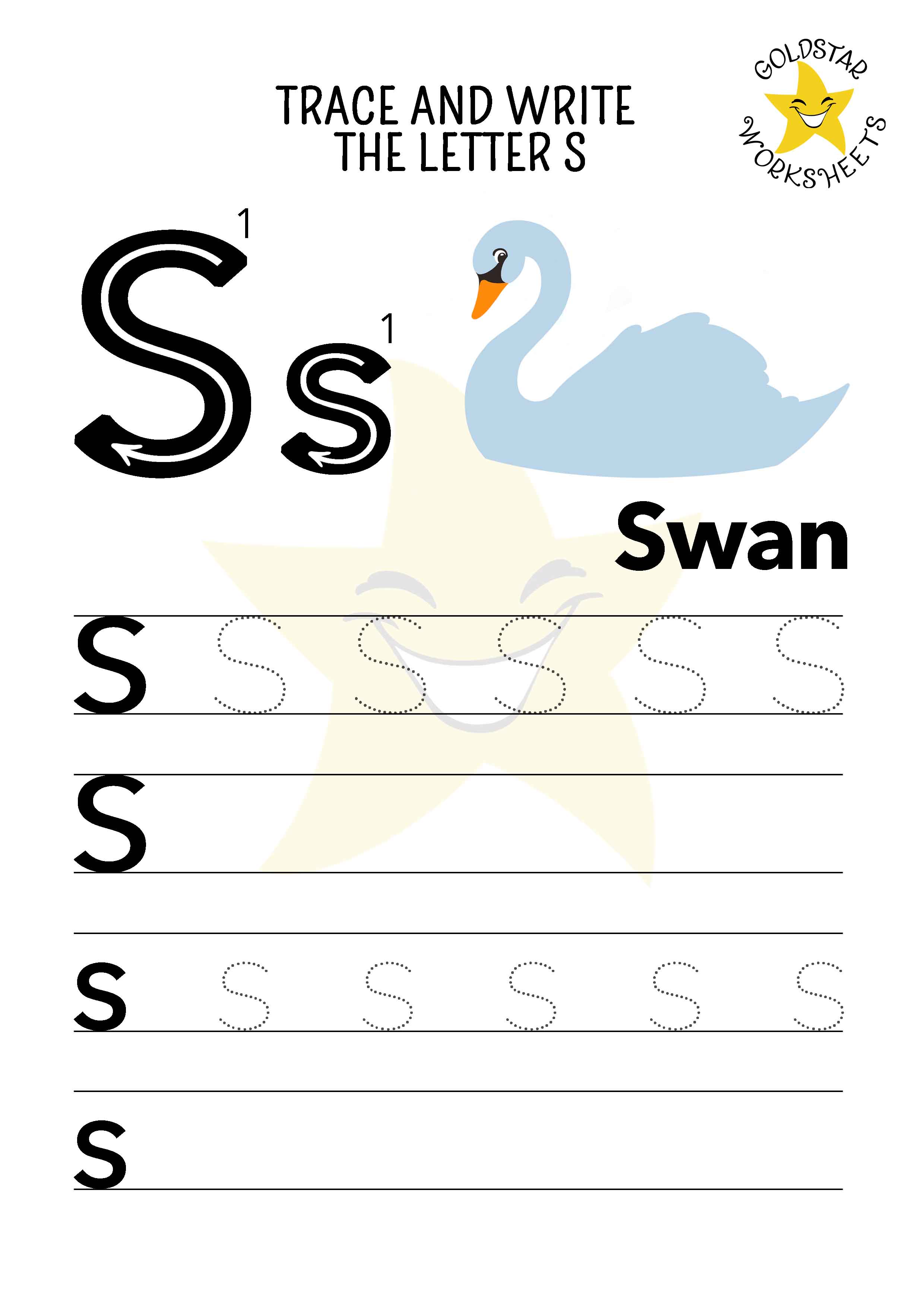 Letter S Tracing Worksheets