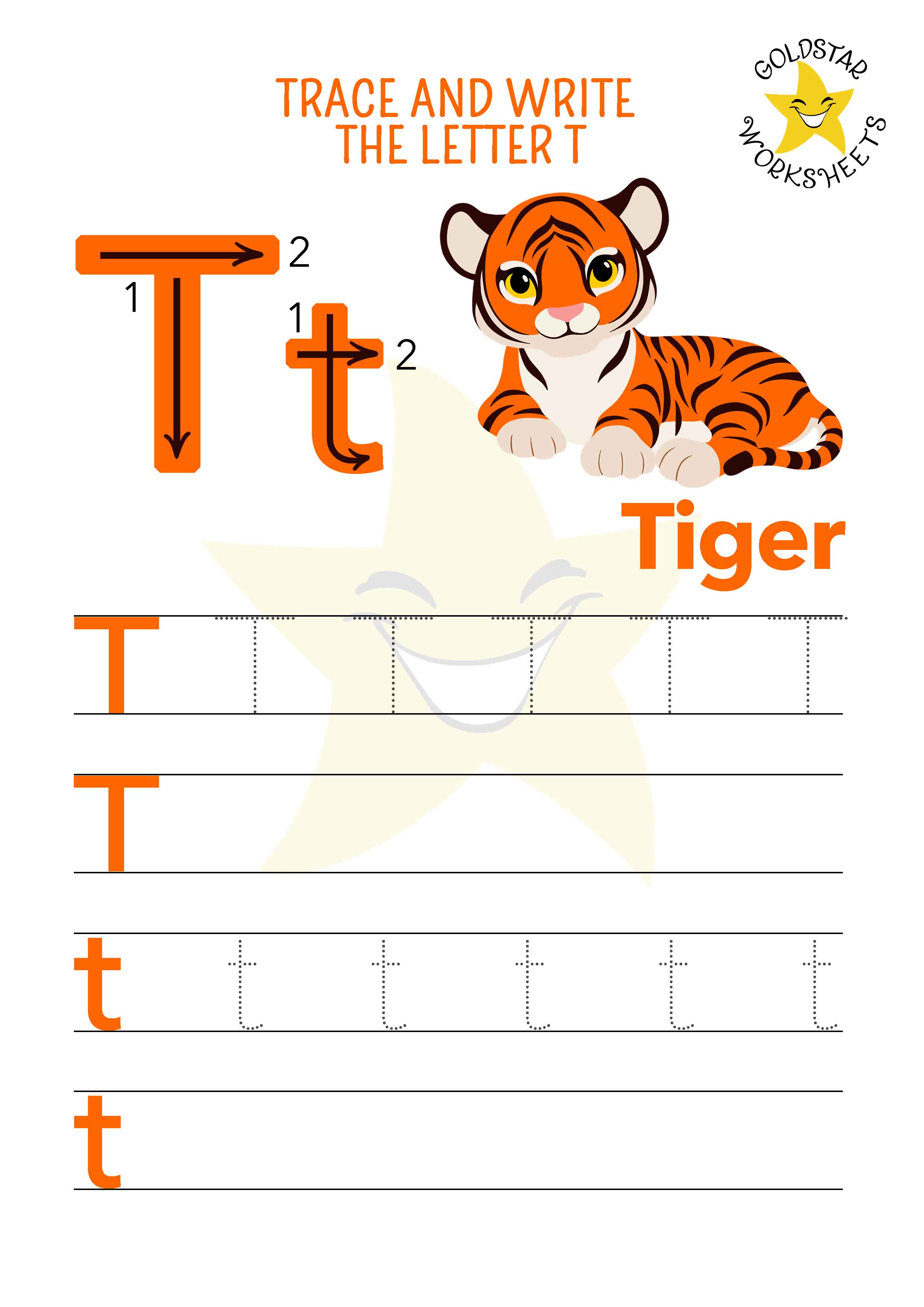 Free Letter T Tracing Worksheets – Terrific Tigers, Toucans & Turtles!